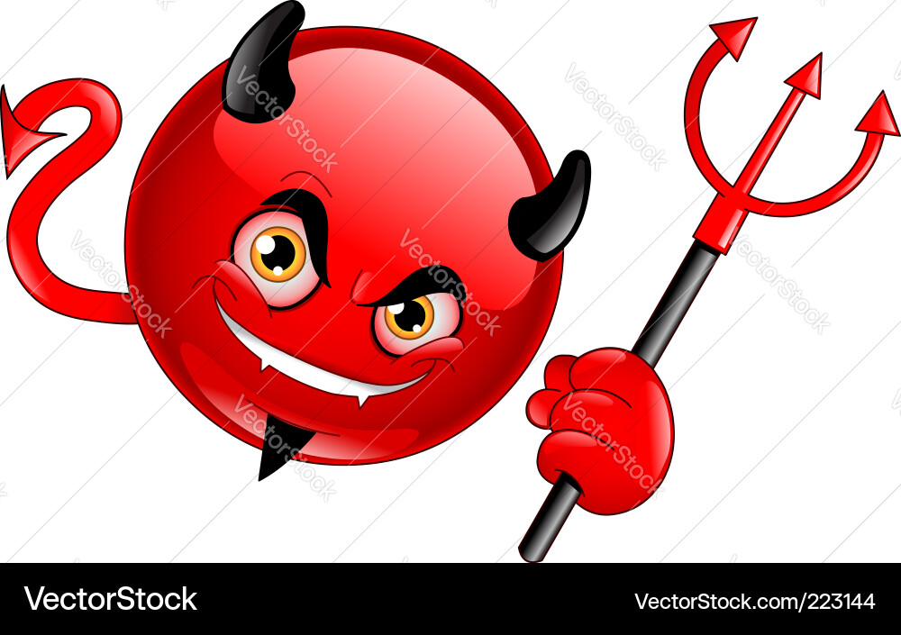 Devil emoticon Royalty Free Vector Image - VectorStock