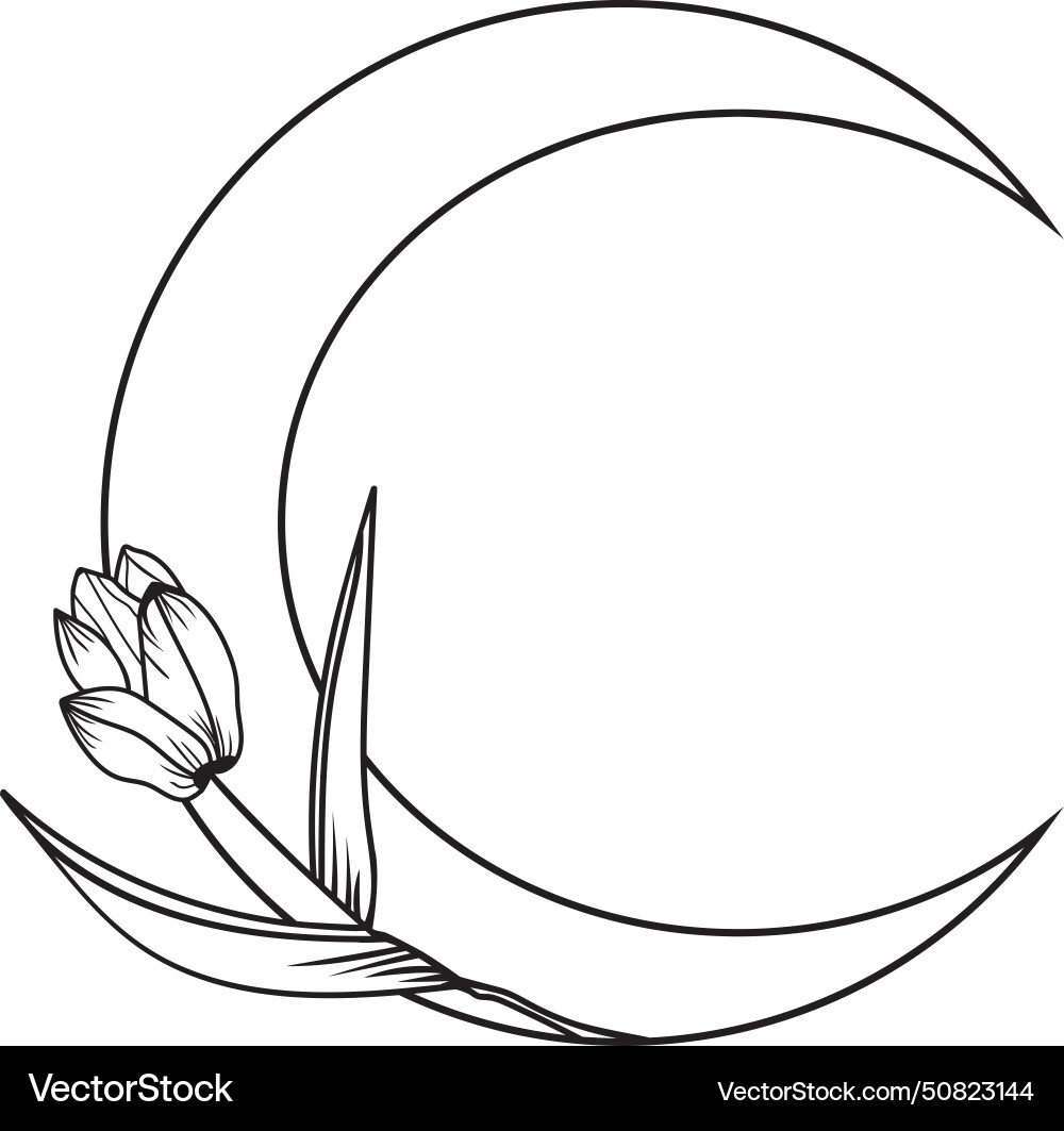 Floral moon Royalty Free Vector Image - VectorStock