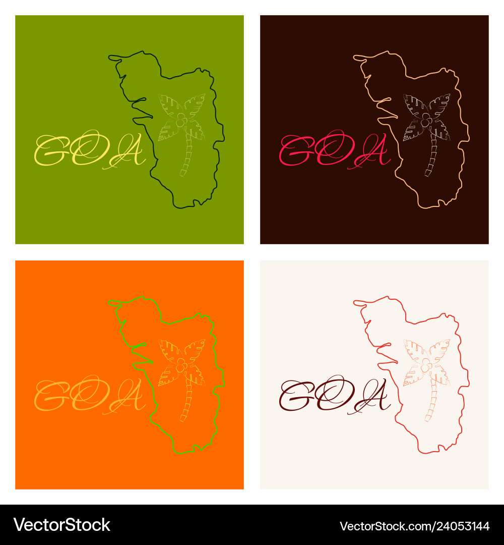 Goa india map grey Royalty Free Vector Image - VectorStock