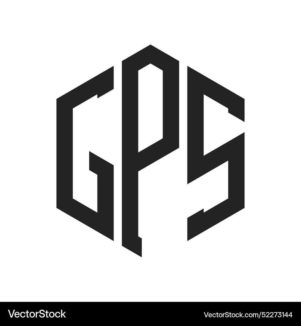 Gps logo design initial letter monogram Royalty Free Vector