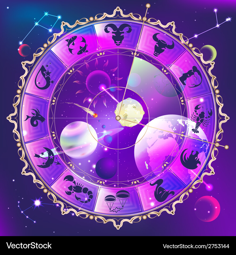 Horoscope circle Royalty Free Vector Image - VectorStock