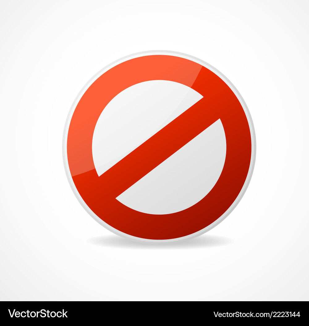No sign red isolated on white Royalty Free Vector Image