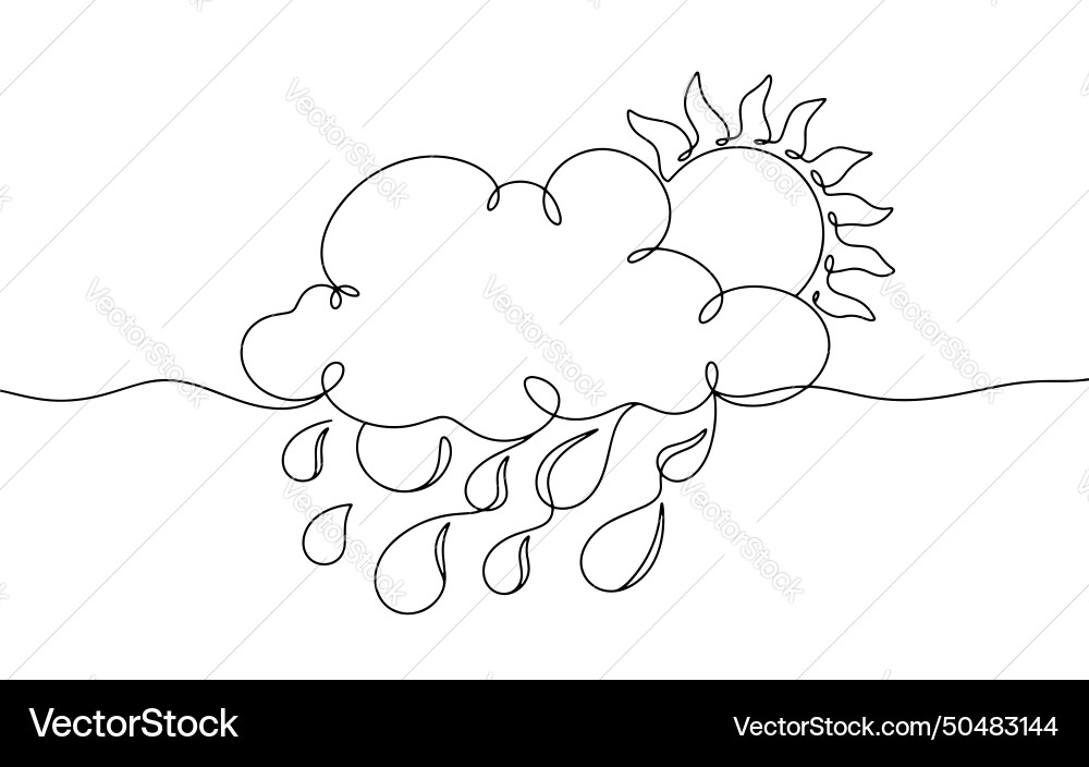 Rain cloud sun precipitation weather Royalty Free Vector