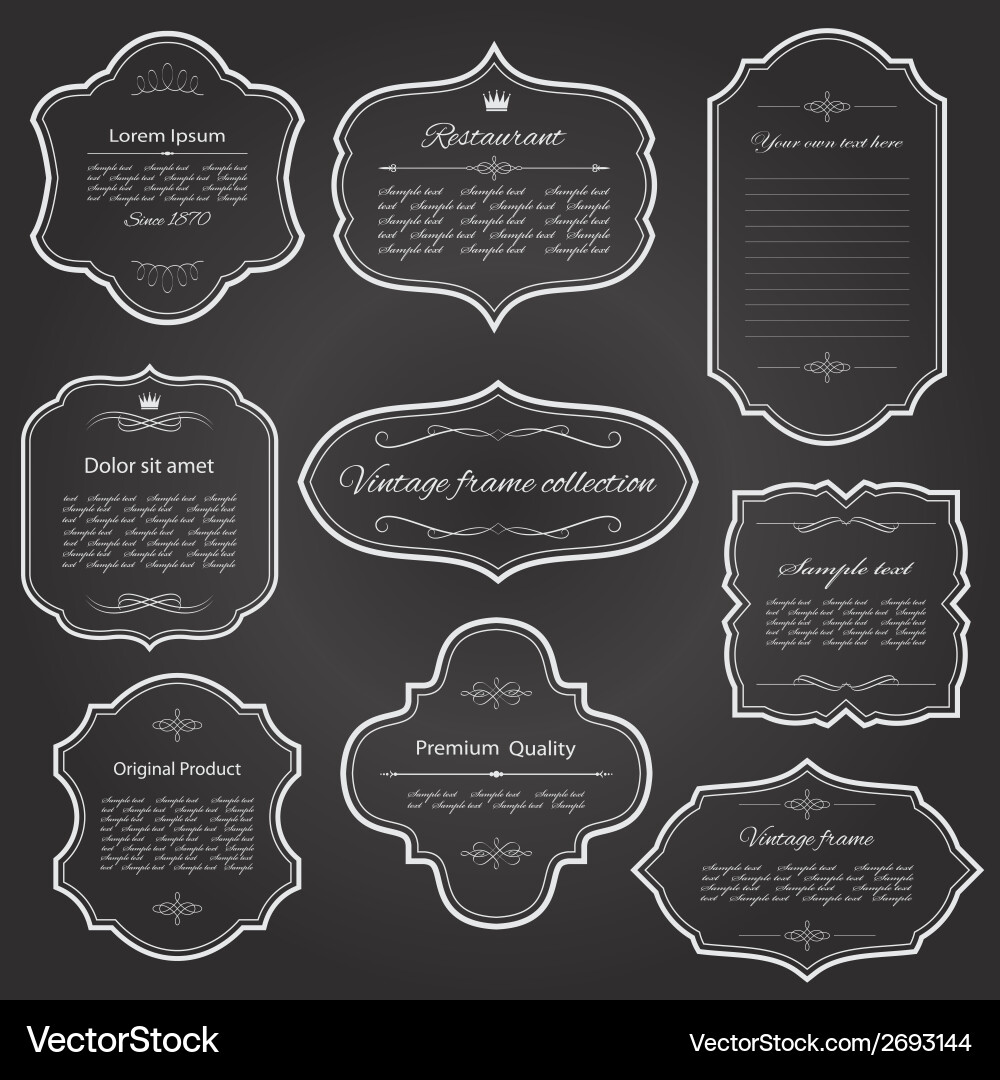 Vintage frame set Royalty Free Vector Image - VectorStock