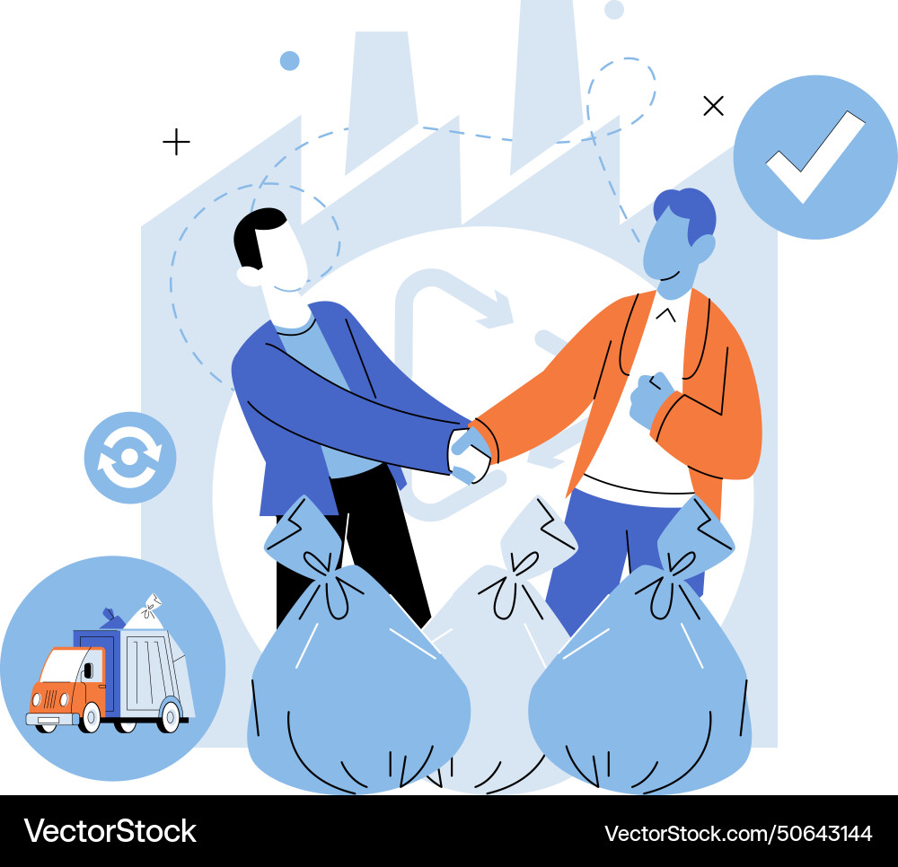 Waste management the separation stream Royalty Free Vector