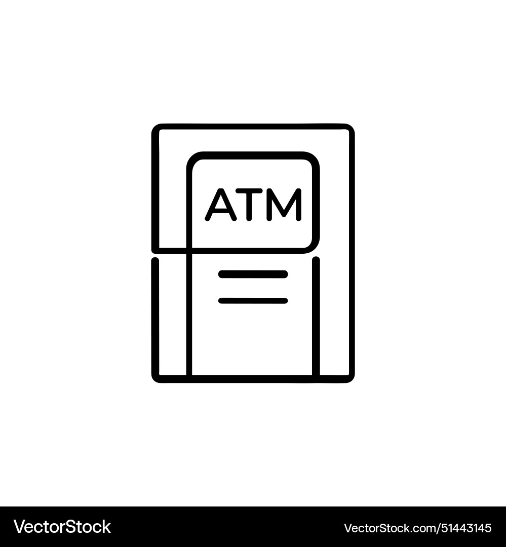 Atm line style icon design Royalty Free Vector Image