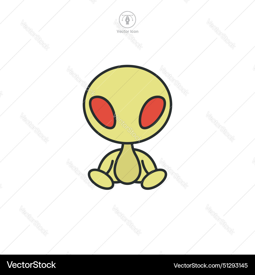 Cartoon game alien icon symbol isolated on white Vector Image