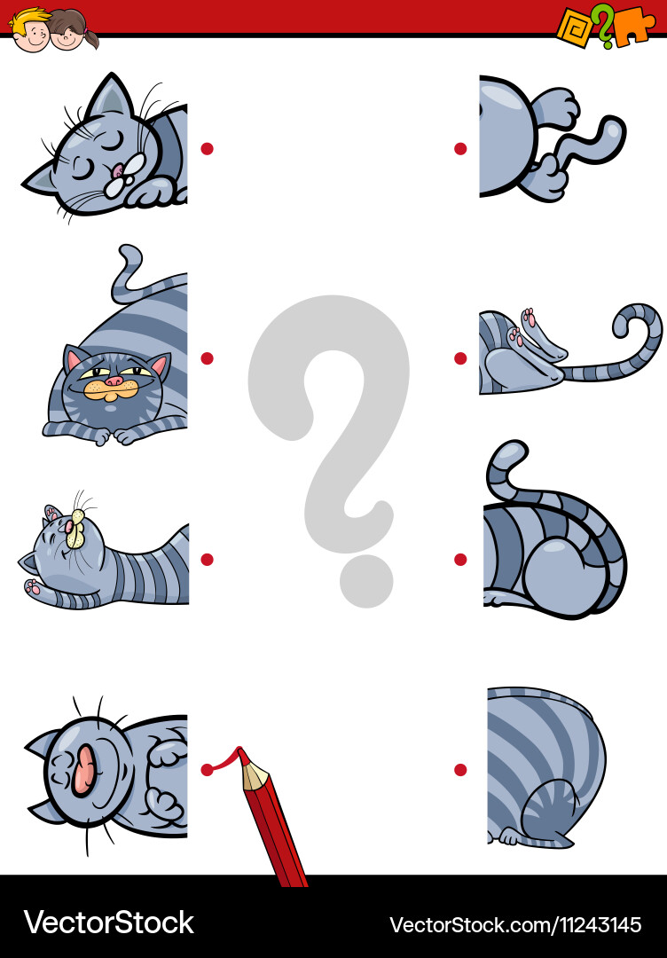 Game of halves educational activity Royalty Free Vector