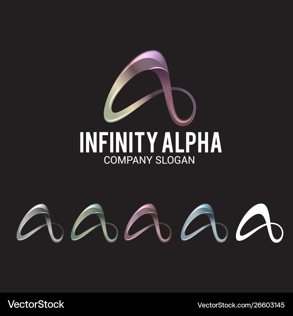 Infinity alpha logo design Royalty Free Vector Image