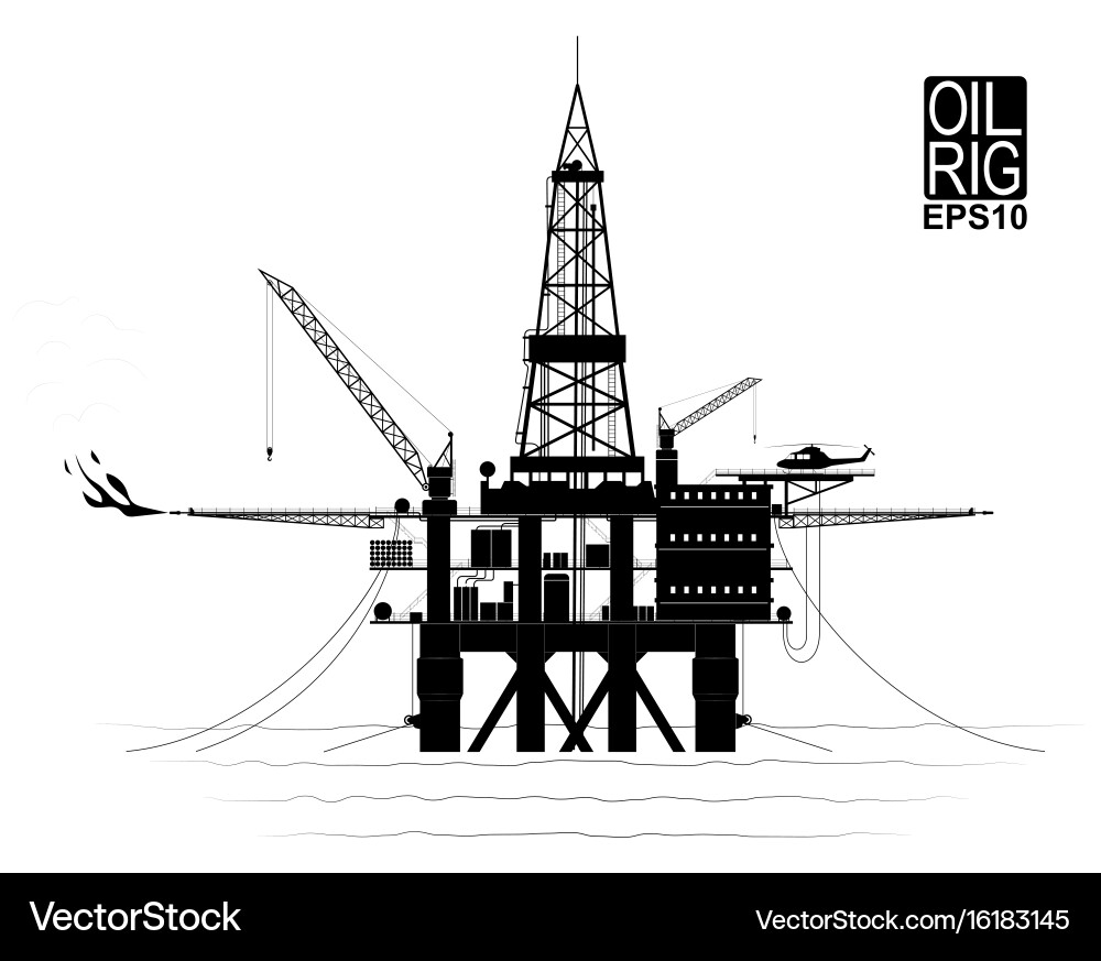 Offshore Oil Drilling Platform Royalty Free Vector Image