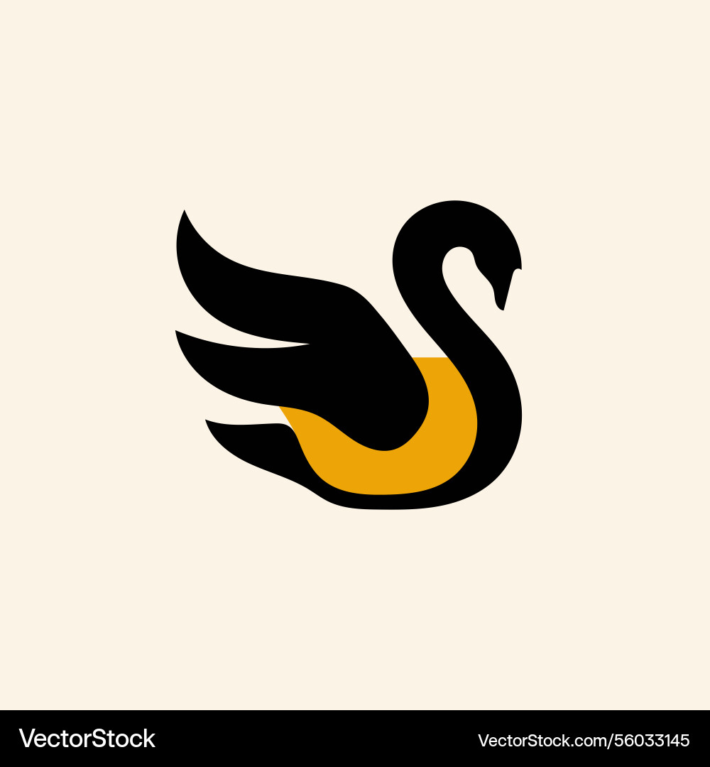 Silhouette modern duck logo Royalty Free Vector Image