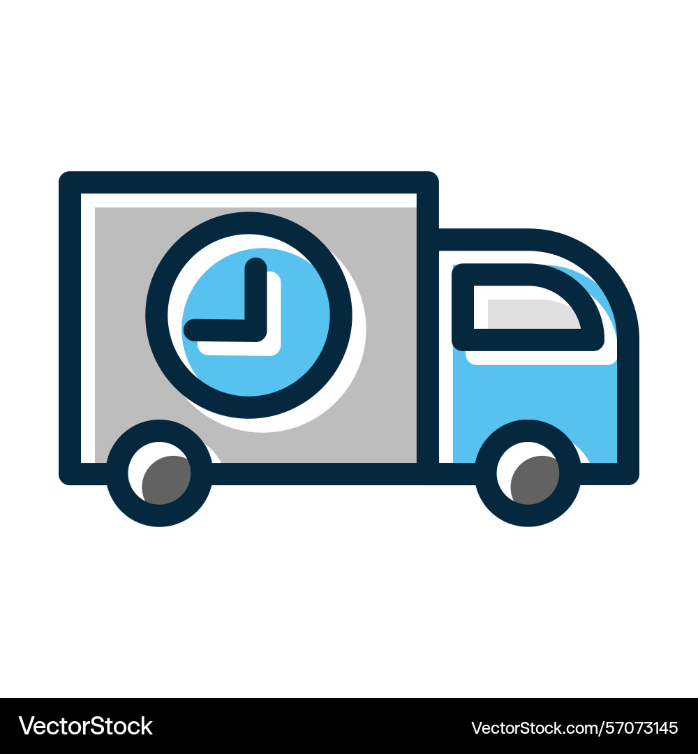 Trucktime thick line filled dark colors icons Vector Image