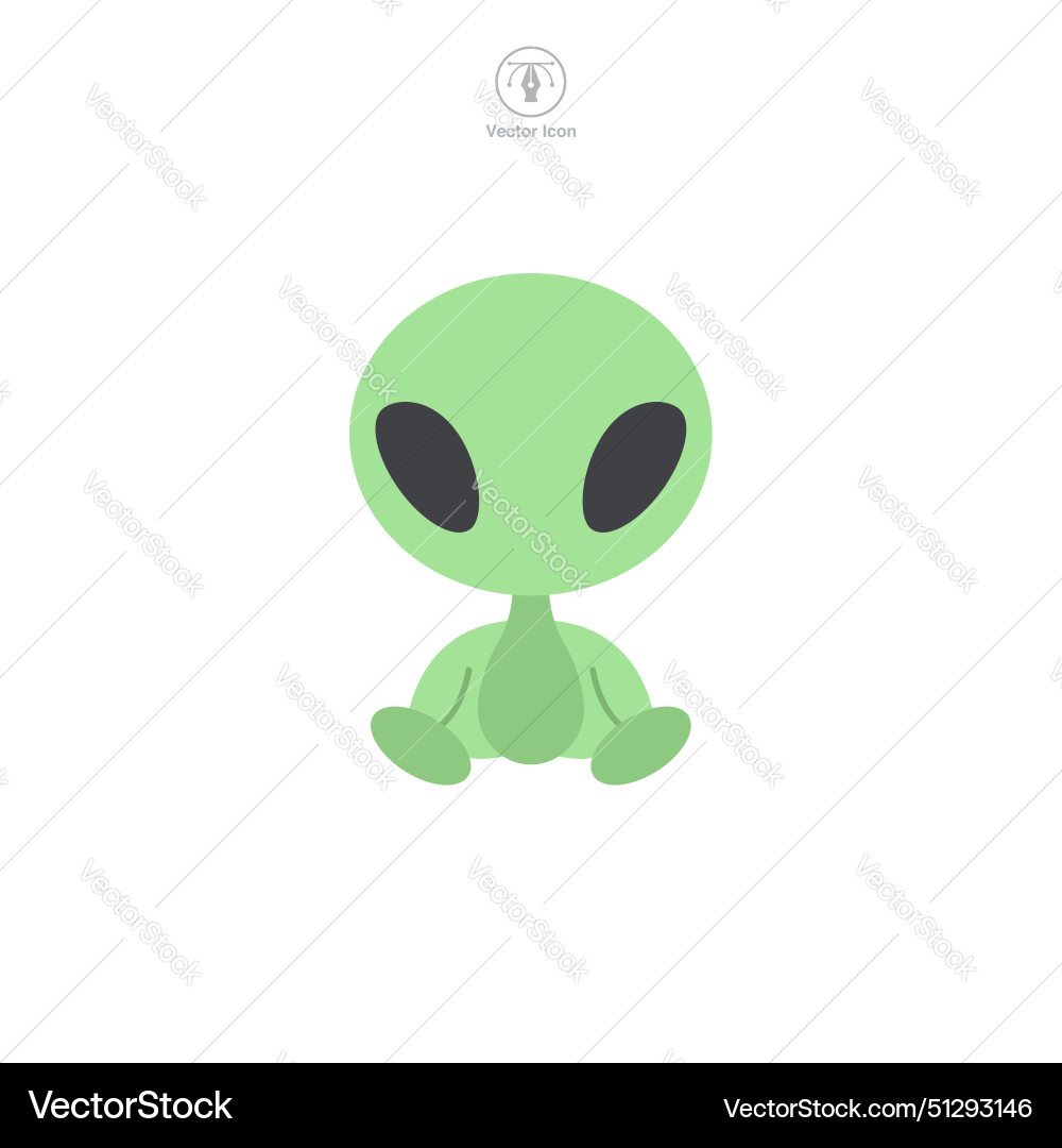 Cartoon game alien icon symbol isolated on white Vector Image