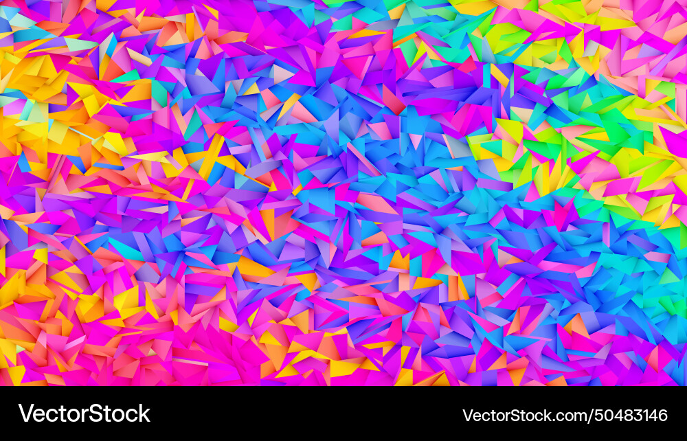 Colorful rainbow triangular polygonal background Vector Image