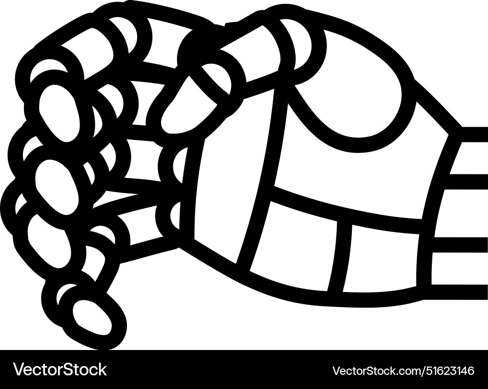 Grip robot hand gesture line icon Royalty Free Vector Image