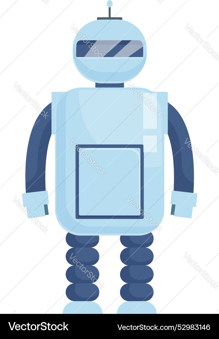 Humanoid robot standing with spring legs Vector Image