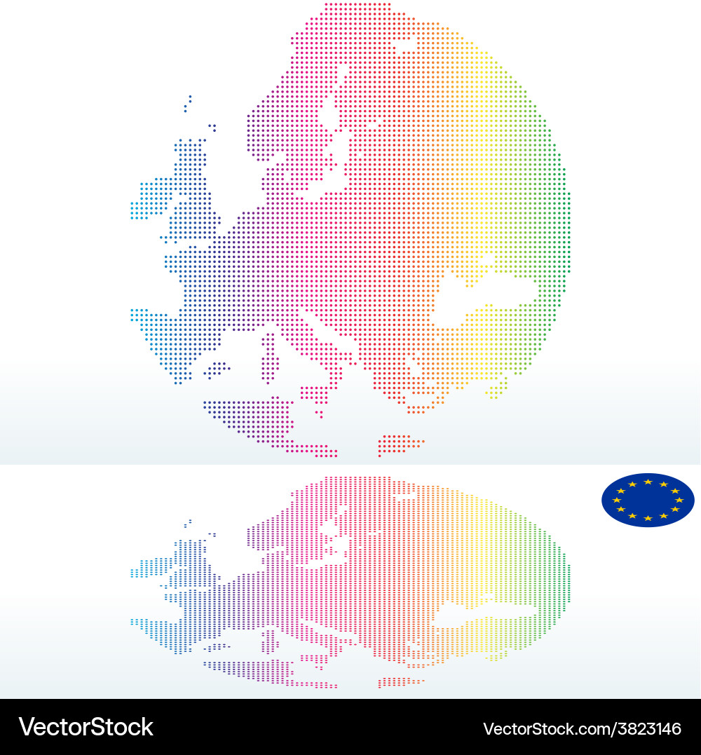 Map of continent europe with dot pattern Vector Image