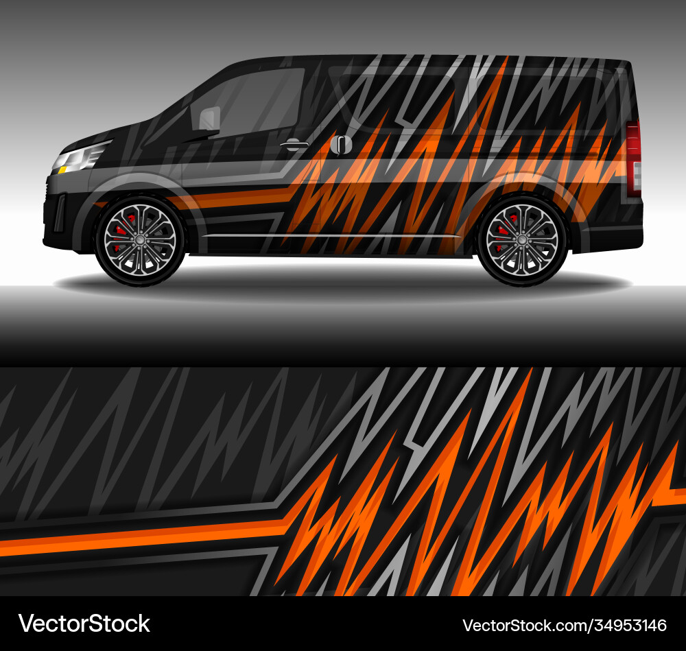 Racing Wrap Car Decal - Rally Style Royalty Free Vector