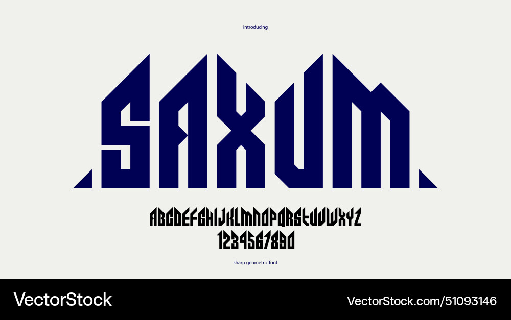 Sharp and bold display font for logo gothic or Vector Image