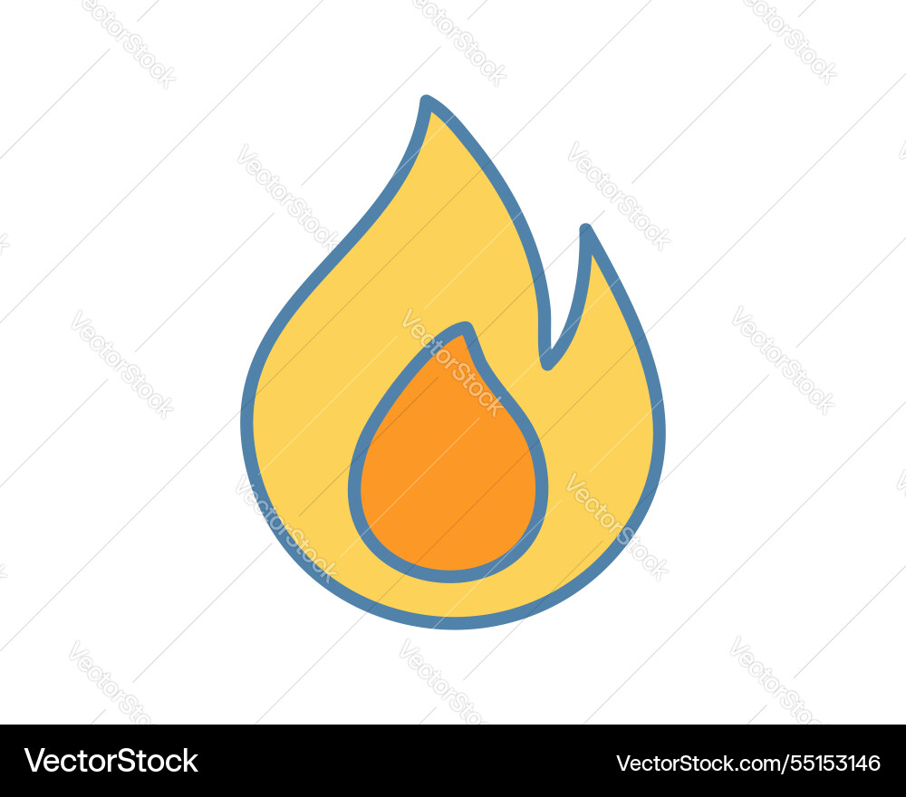 Vibrant stylized flame icon perfect for websites Vector Image