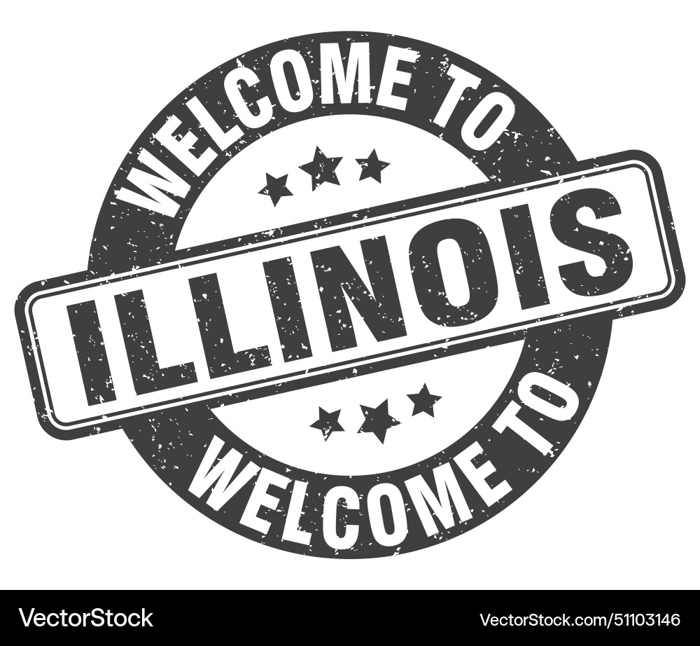 Welcome to illinois stamp round sign Royalty Free Vector