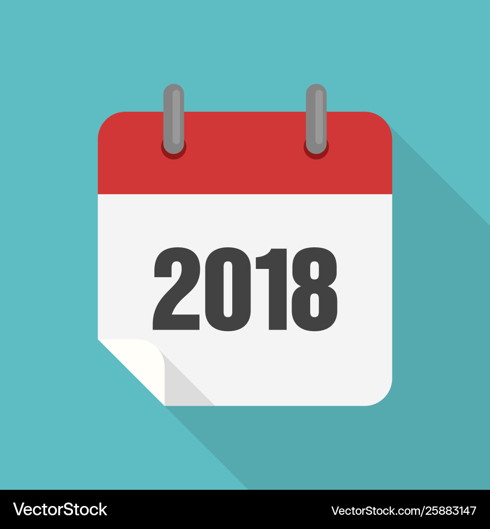 Calendar 2017 icon flat design Royalty Free Vector Image