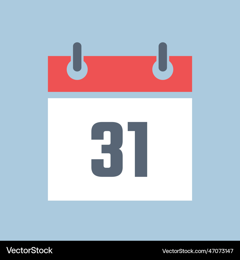 Calendar flat icon color symbols Royalty Free Vector Image