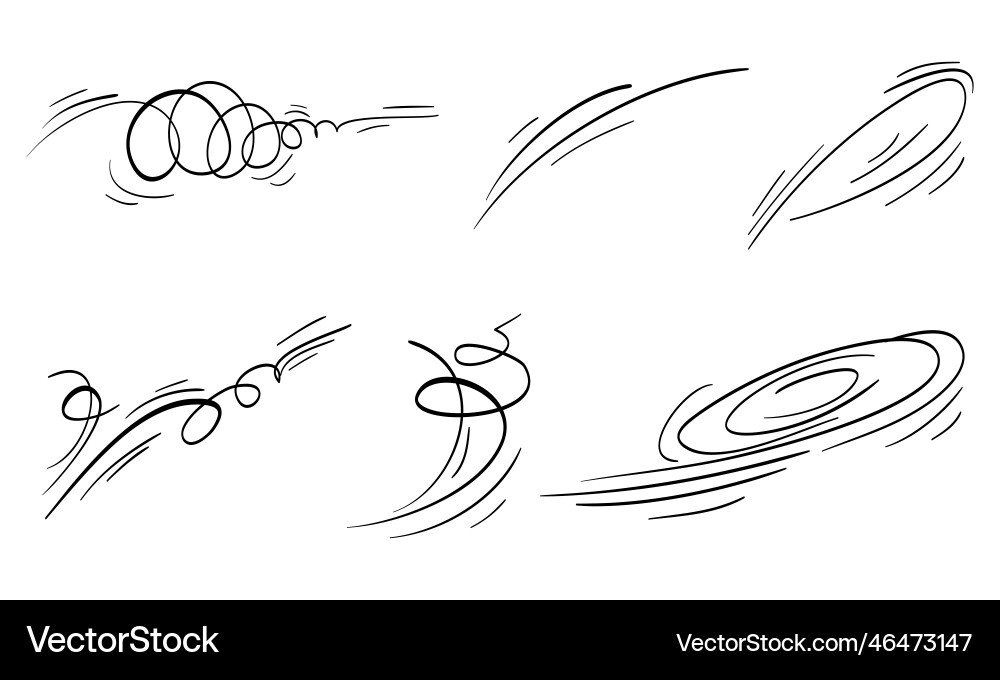 Doodle Wind Blow Gust Royalty Free Vector Image