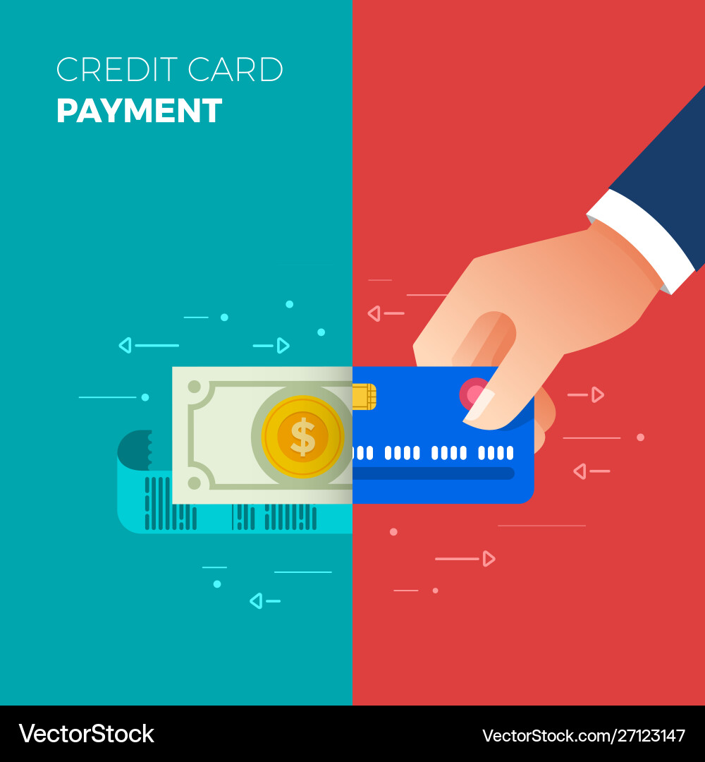 Flat design concept payment method Royalty Free Vector Image