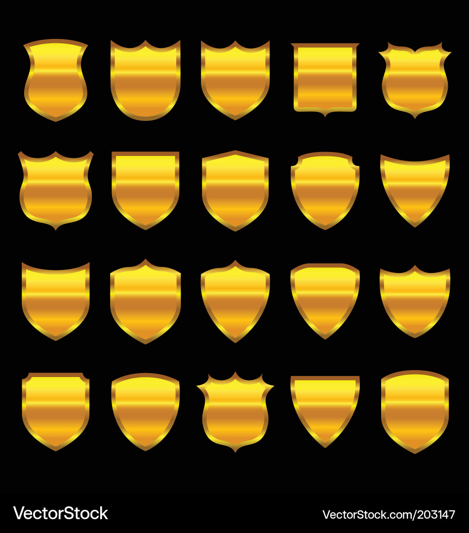 Gold badges Royalty Free Vector Image - VectorStock