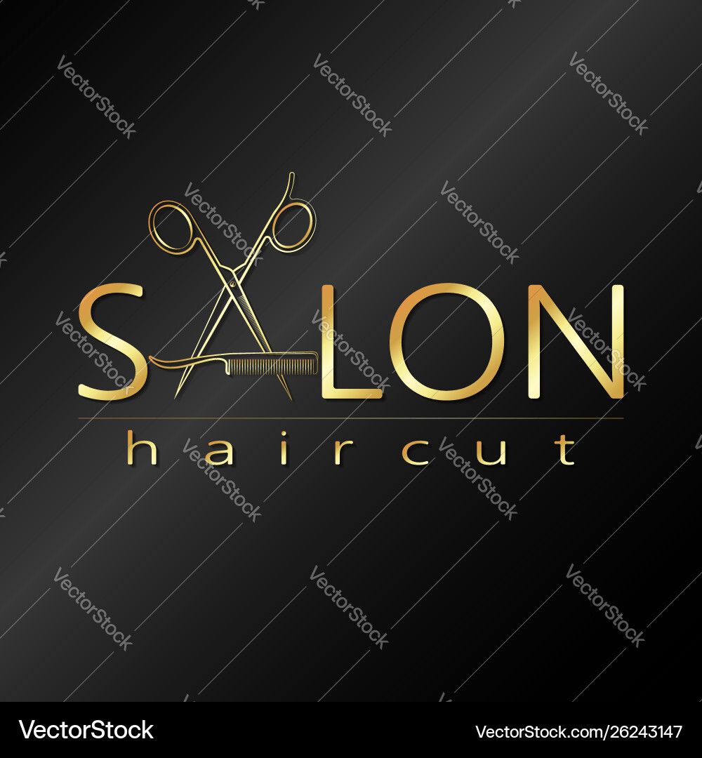 Salon haircut design Royalty Free Vector Image