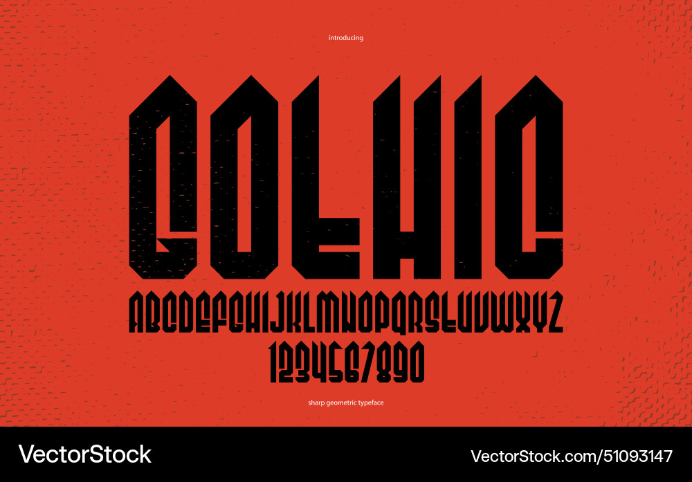 Sharp and bold display condensed font for logos Vector Image