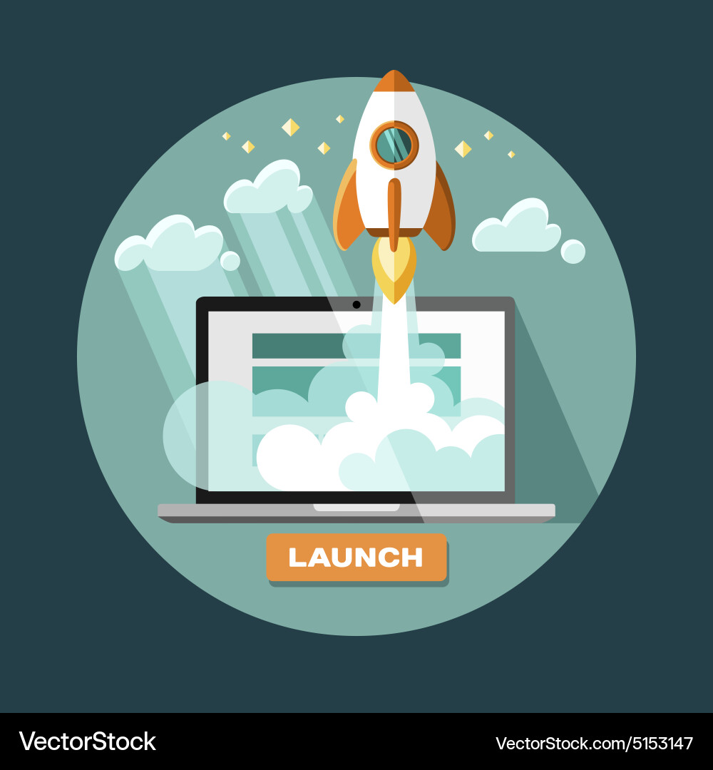 Startup Launch Concept Royalty Free Vector Image