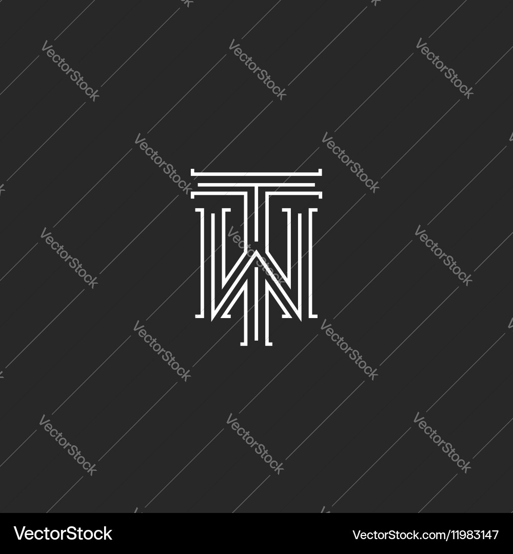 TW Monogram Logo - Medieval Style – Royalty-Free Vector | VectorStock