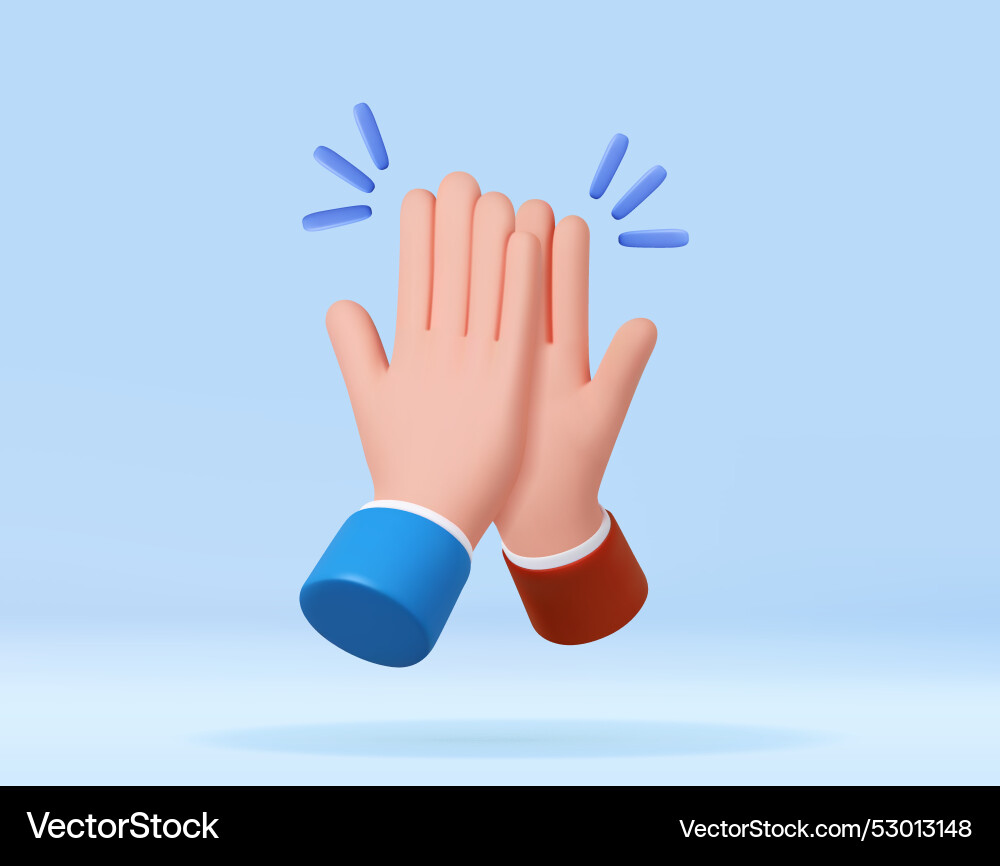 3d high five hand gesture Royalty Free Vector Image