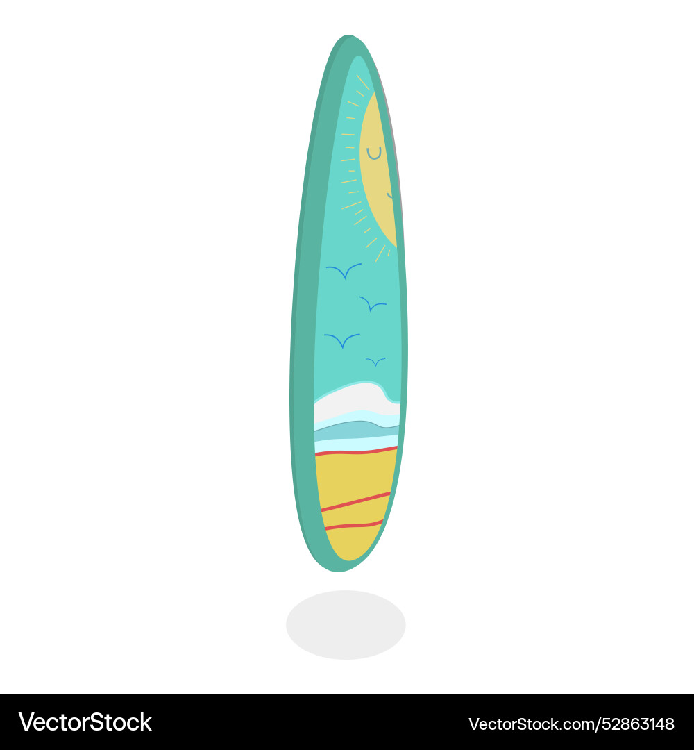 3d isometric flat set of surfboards item 7 Vector Image