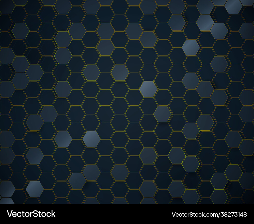Abstract dark blue hexagon pattern technology Vector Image