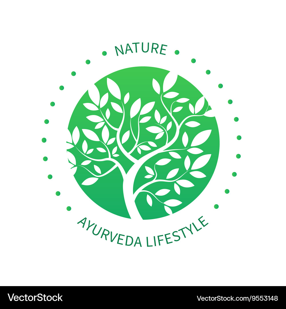 Ayurvedic tree icon alternative medicine Vector Image