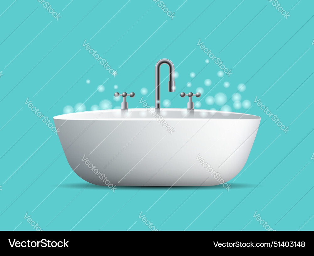 Bath icon in flat style bathroom on isolated Vector Image