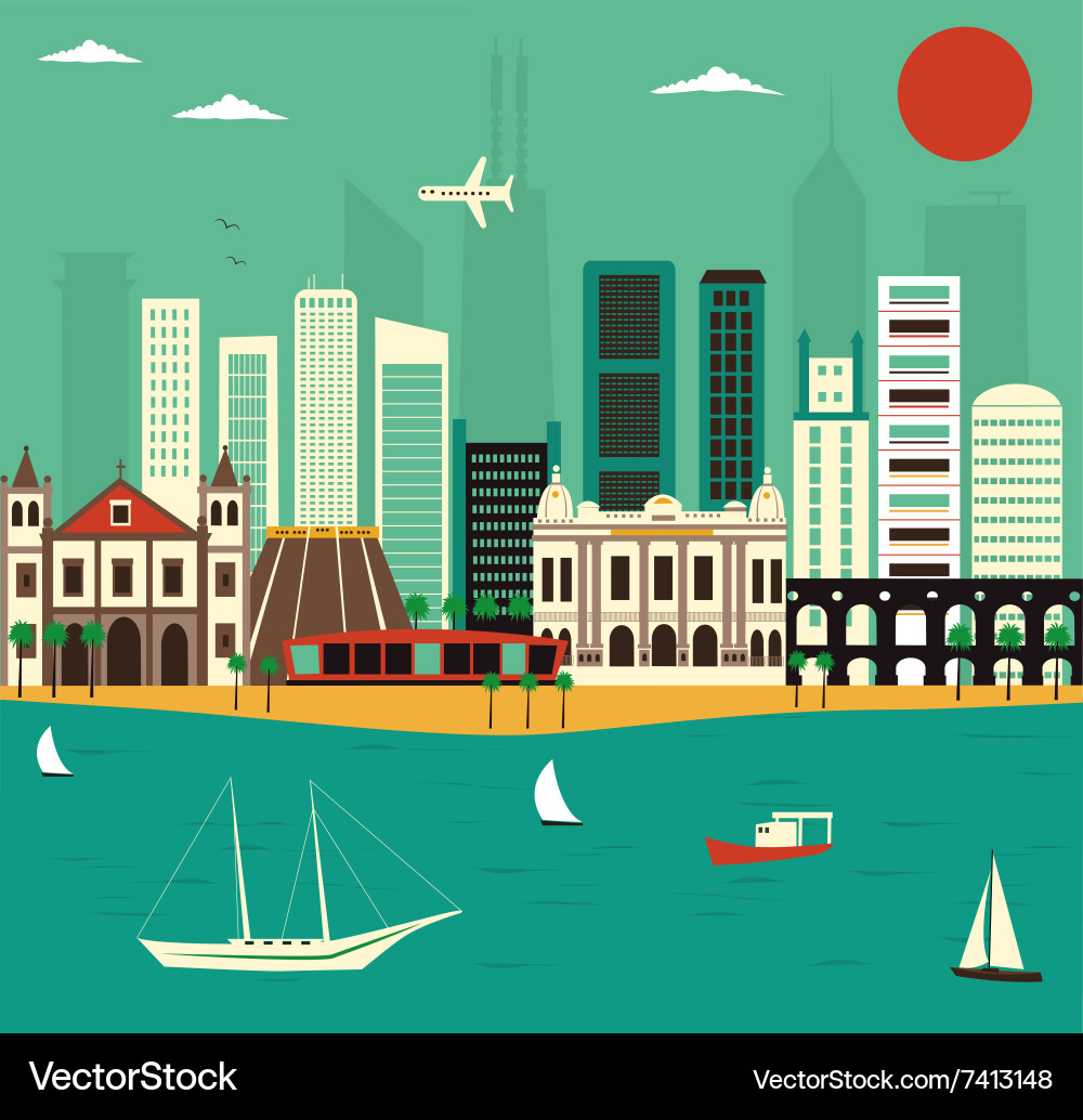 Big city Royalty Free Vector Image - VectorStock