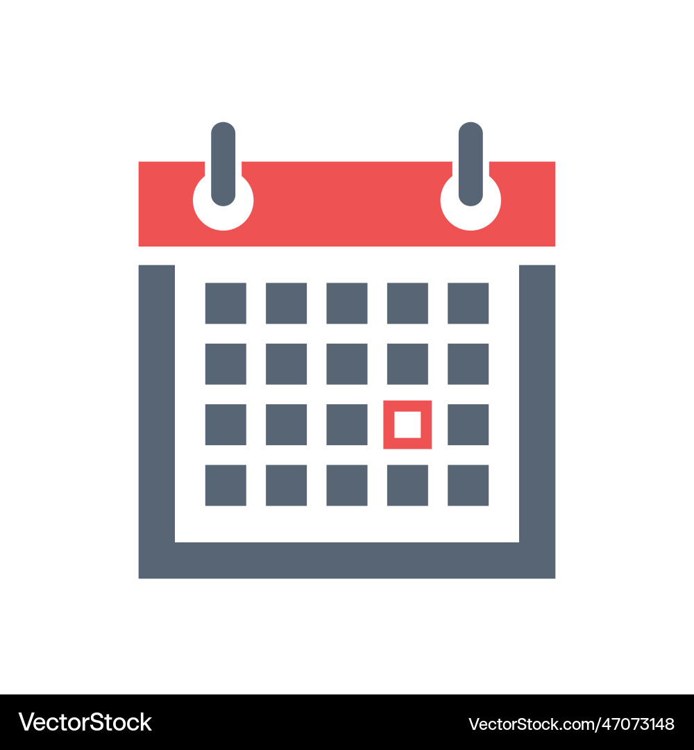 Calendar flat icon color symbols Royalty Free Vector Image