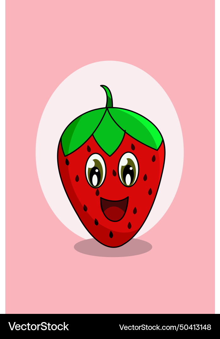 Cute strawberries cartoon Royalty Free Vector Image