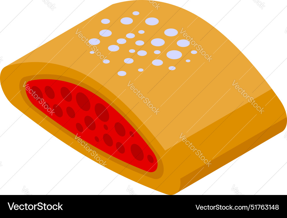 Delicious puff pastry rectangle filled with jam Vector Image