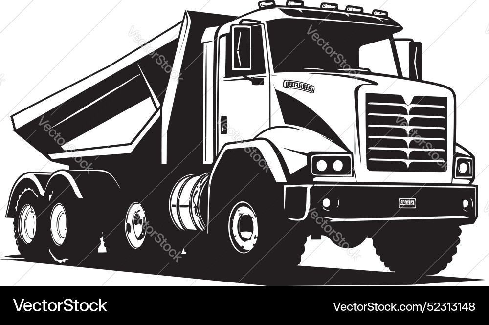 Dump truck mastery iconic black iconography Vector Image
