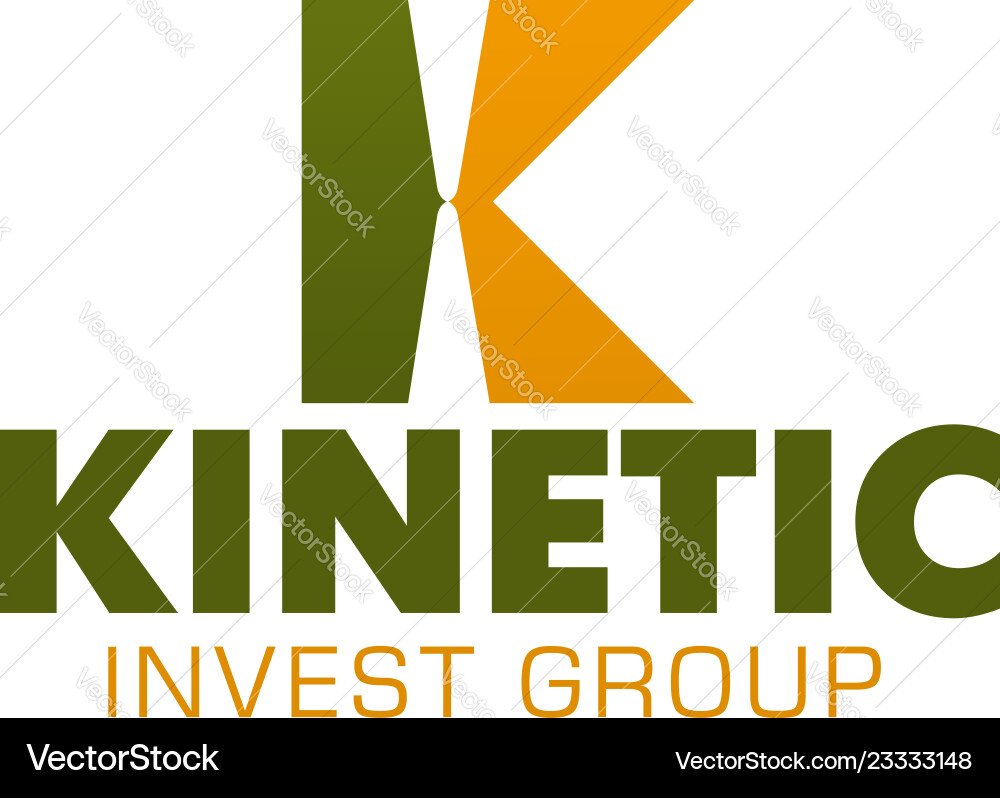 Kinetic K Investment Letter Royalty Free Vector Image