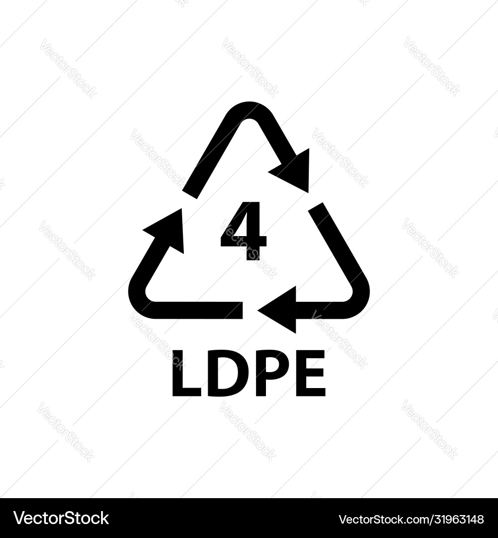 LDPE Recycling Code 4 Symbol Royalty Free Vector Image