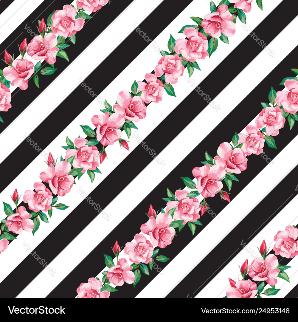 Pink Rose Stripe Pattern Royalty Free Vector Image