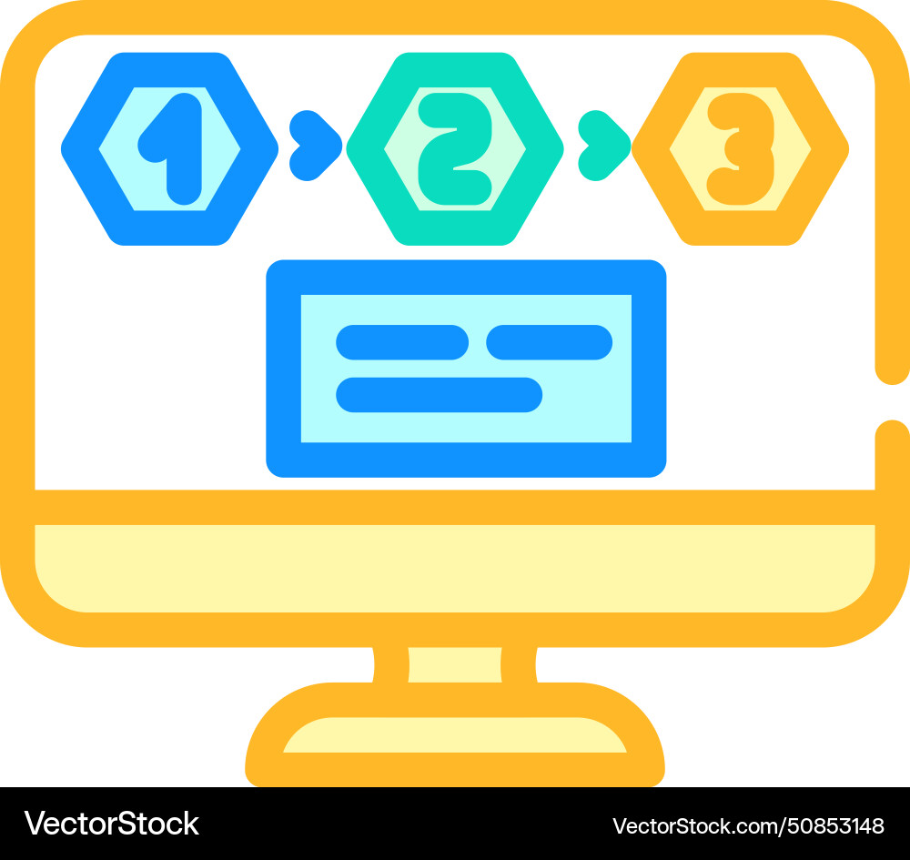 Progressive disclosure color icon Royalty Free Vector Image