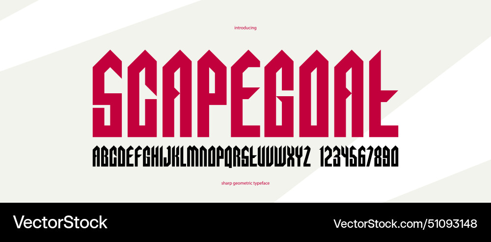 Sharp and bold gothic font for logo creation of Vector Image