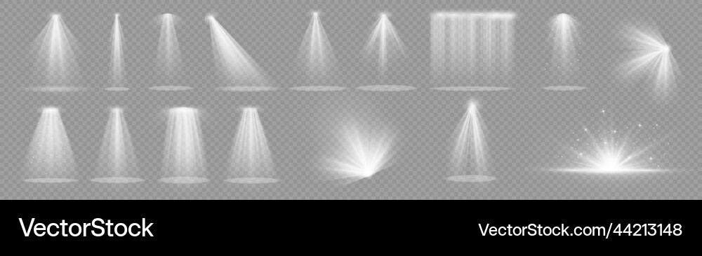 Spark spotlight white light effect glowing ray Vector Image